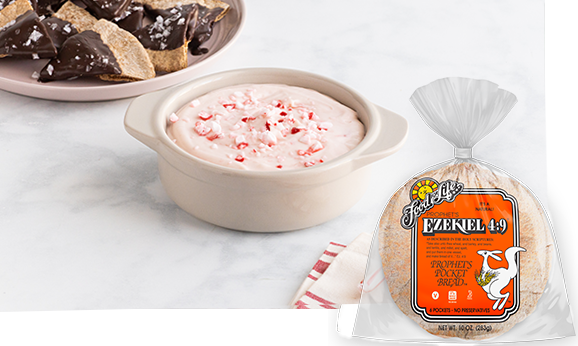 Chocolate-Dipped Pita Chips with Candy Cane Dip | Food For Life ...