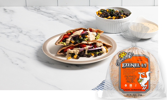 Vegan Southwest Grilled Ezekiel 4:9 Whole Grain Pocket Bread Sandwiches ...